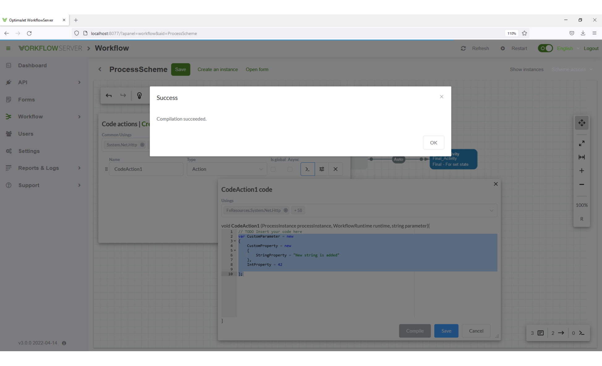 Using Global Code Actions In Workflow Server Documentation Workflowserver